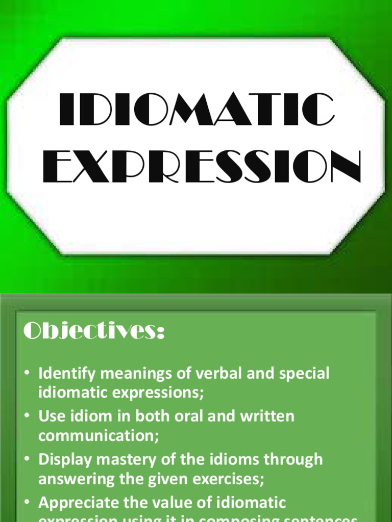 Understanding Idiomatic Expressions | PDF