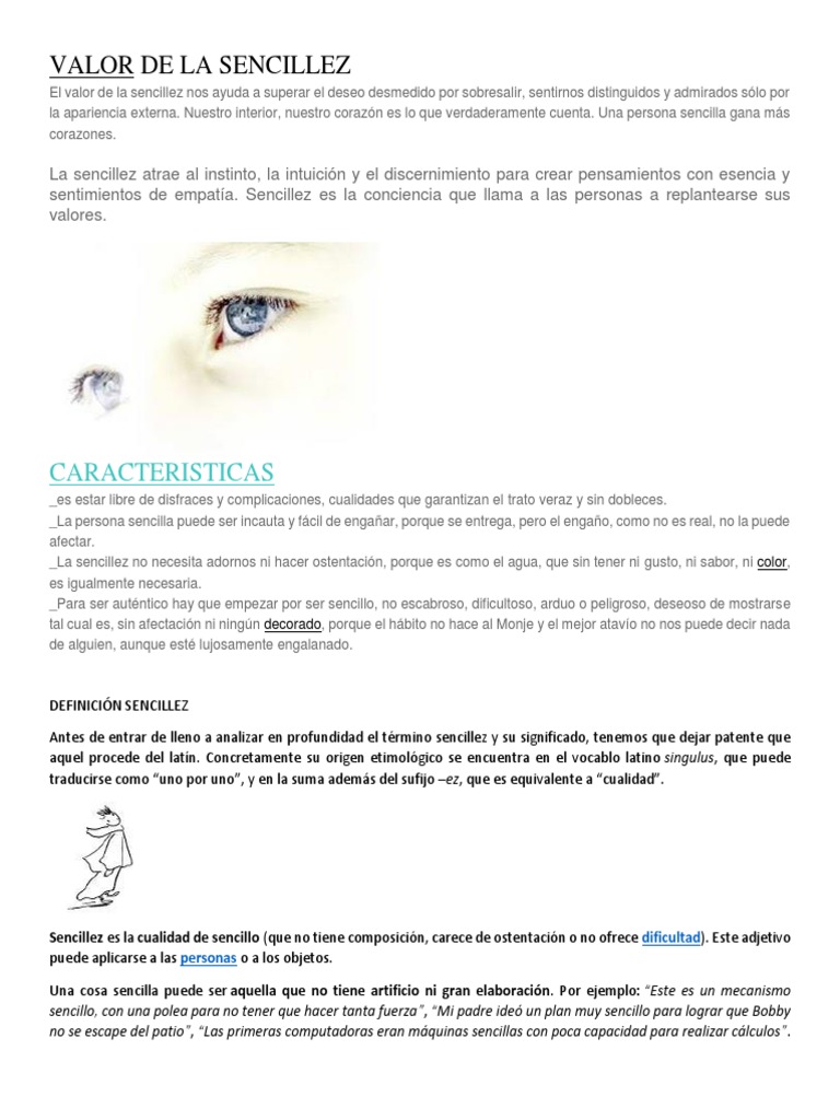 Valor de La Sencillez | Objetivo | Planificación