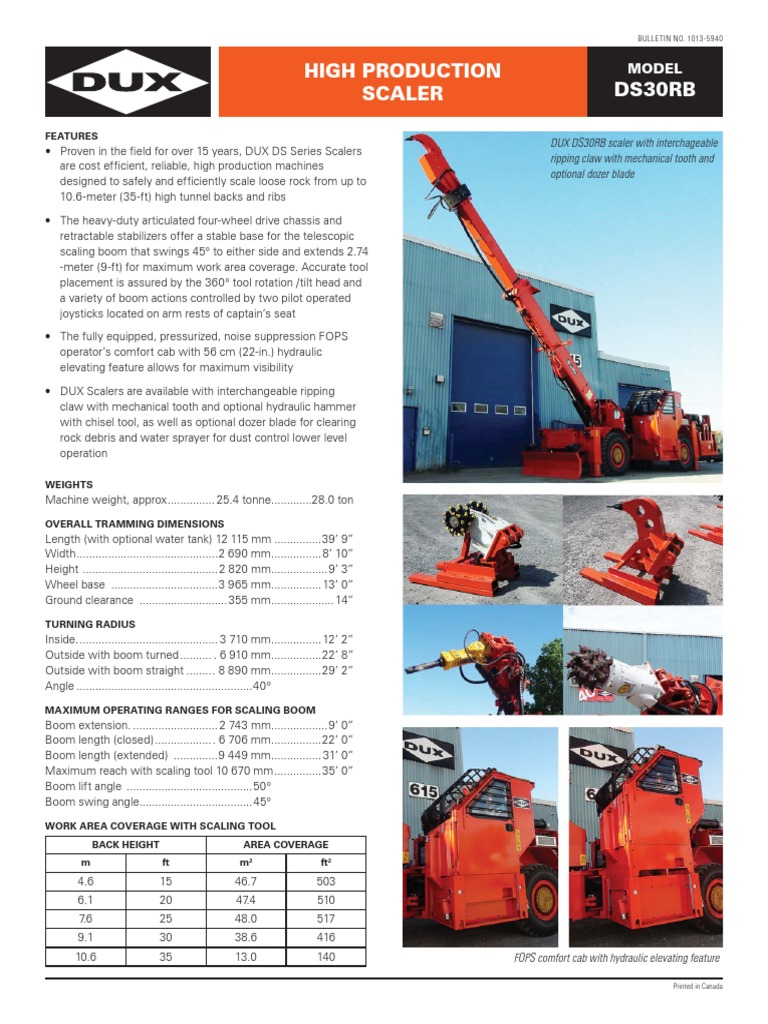 Dux Scaler Spec Sheet - Fix Cab PDF | PDF | Engines | Brake