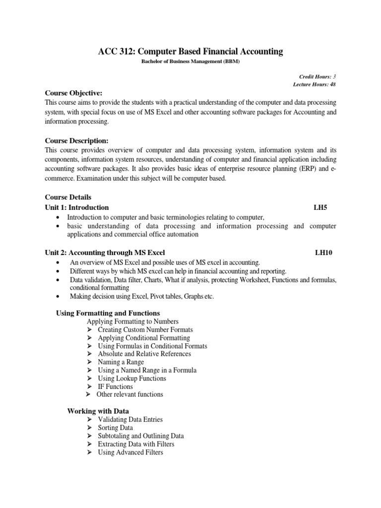 BBM 3rd Sem Syllabus 2014 PDF | PDF | Present Value | Discounting