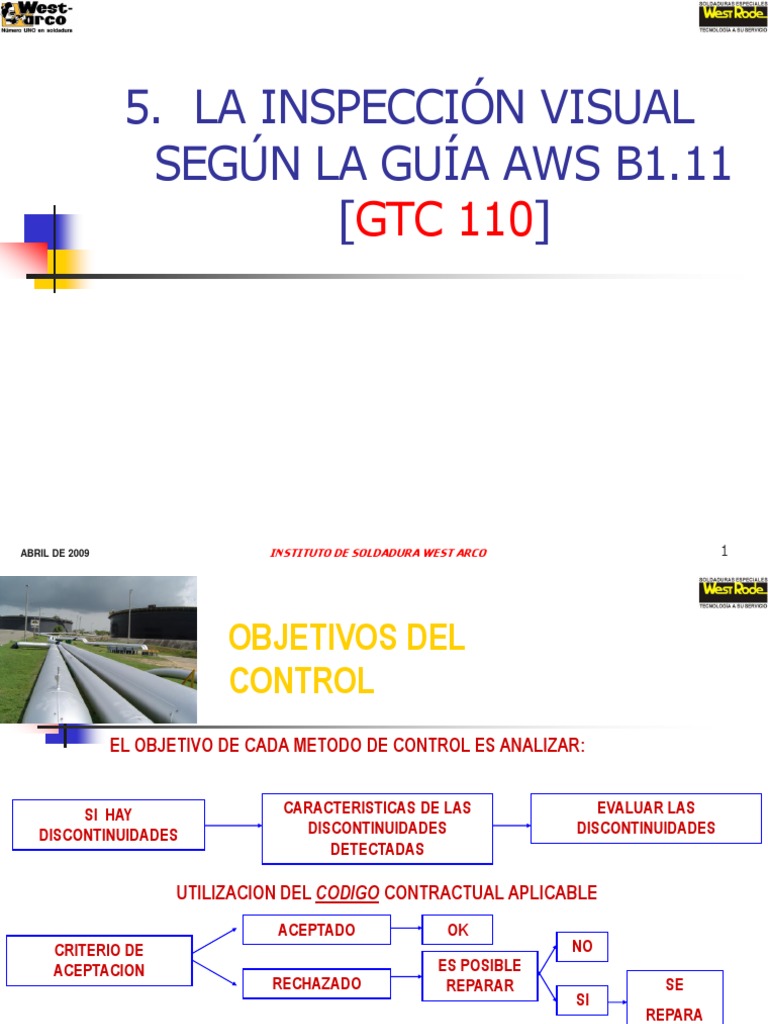 Diapositivas Inspeccion Visual | PDF | Soldadura | Construcción