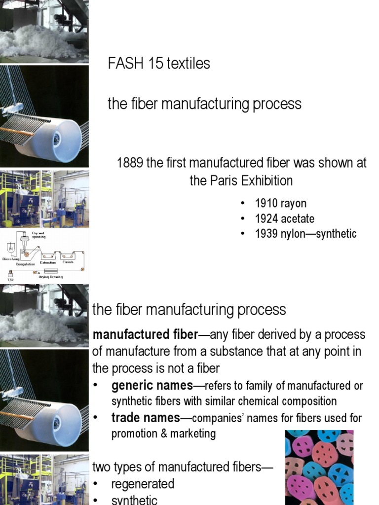 Synthetic Fiber Manufacturing Overview | PDF | Fibers | Synthetic Fiber