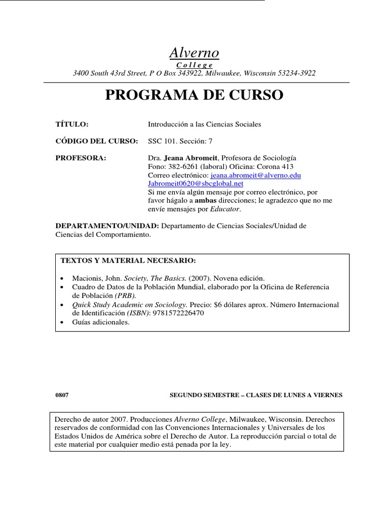 Syllabus - Ejemplo | PDF | Sociedad | Toma de decisiones