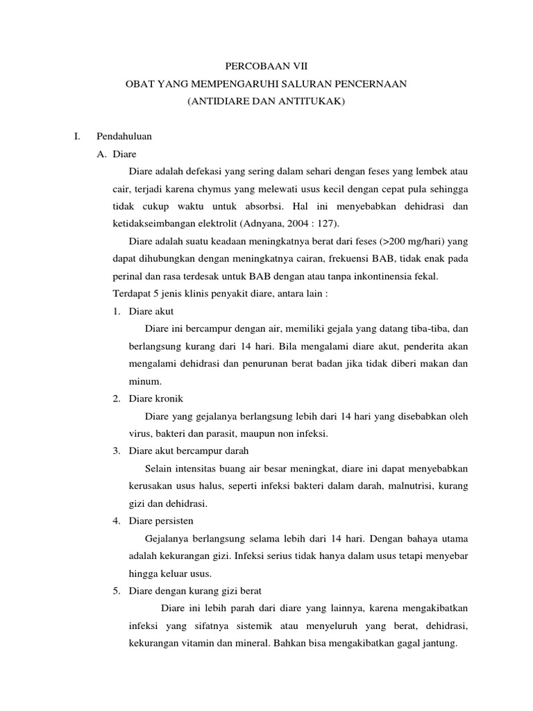 Laporan Antidiare | PDF | Kesehatan Holistik | Sains & Matematika