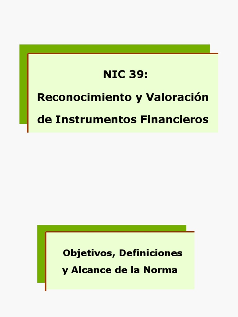 Normas de reconocimiento y valoración de instrumentos financieros según ...