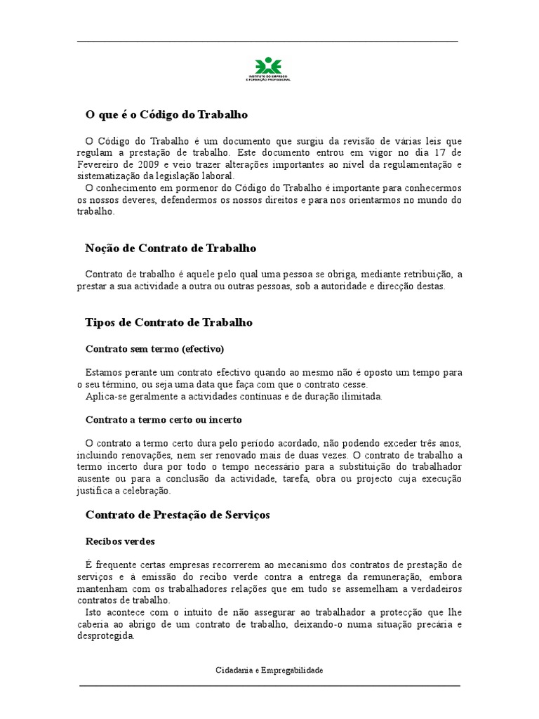 Código Do Trabalho | PDF | Direito