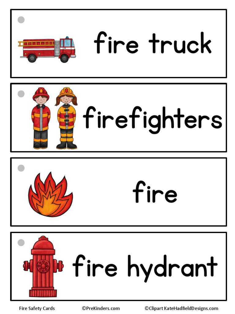 Fire Safety Cards for Kids | PDF | Firefighting | Prevention