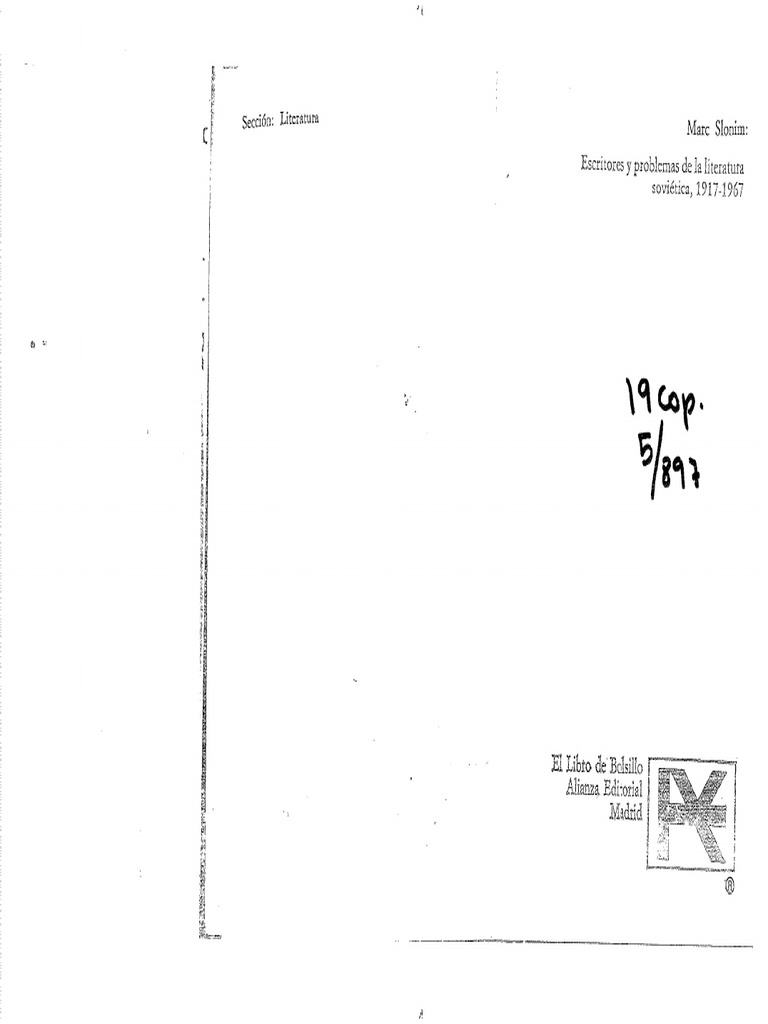 Slonim Marc - Escritores y Problemas de La Literatura Soviética, 1917 ...