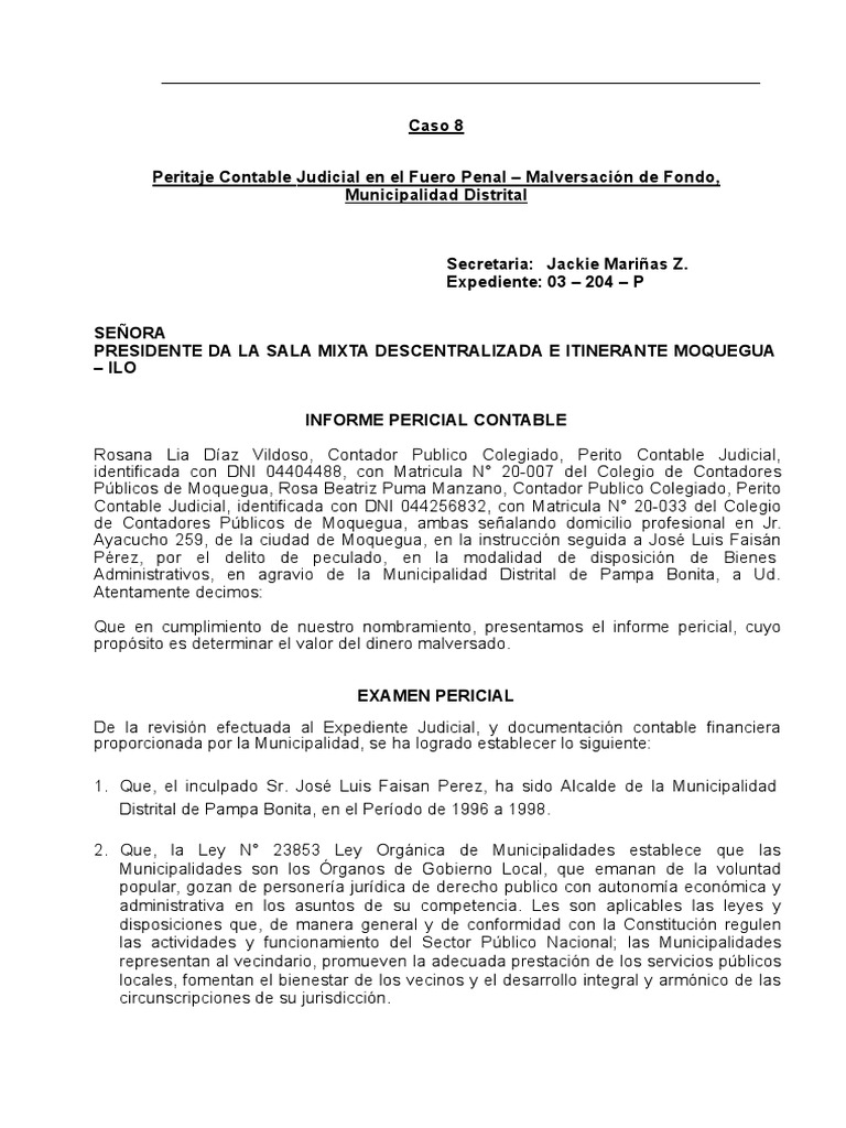 Casos Practicos Peritaje Contable.doc | Presupuesto | Inversiones