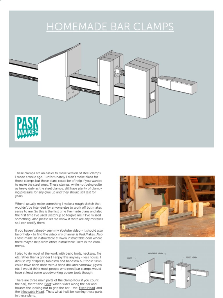 Wooden Bar Clamps Plans.pdf | Plywood | Screw