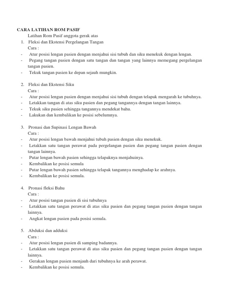Cara Latihan Rom Pasif | PDF