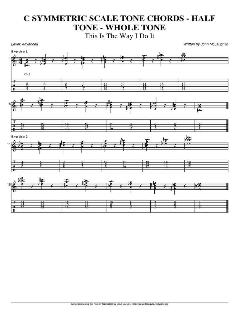 C Symmetric Scale Tone Chords - Half Tone - Whole Tone ...