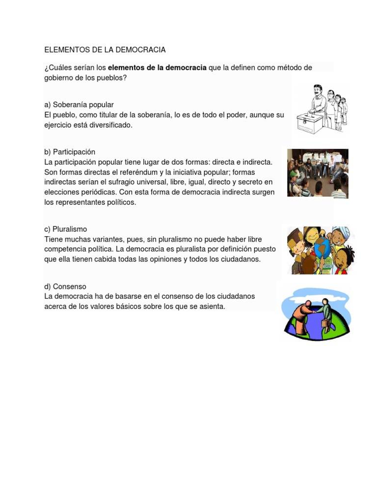 Elementos Fundamentales de la Democracia | PDF | Política