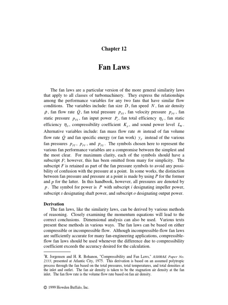 C12 Chapter 12 Fan Engineering Technick | PDF | Pressure | Density