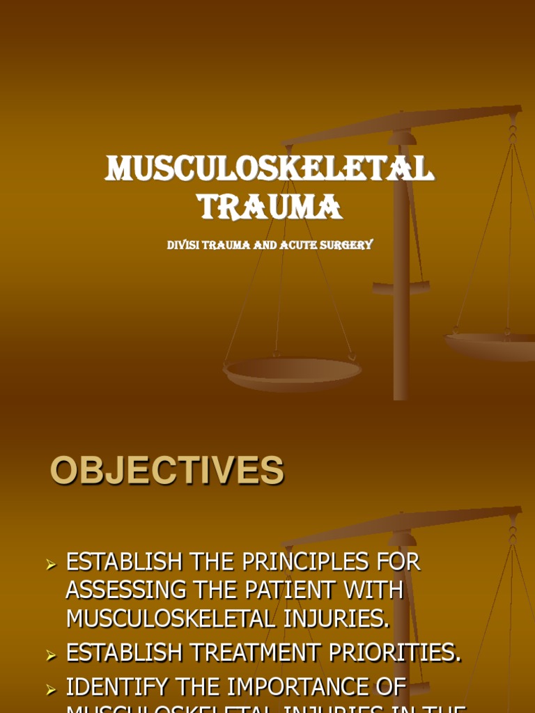 Musculoskeletal Trauma Management Guide | PDF | Bleeding | Traumatology