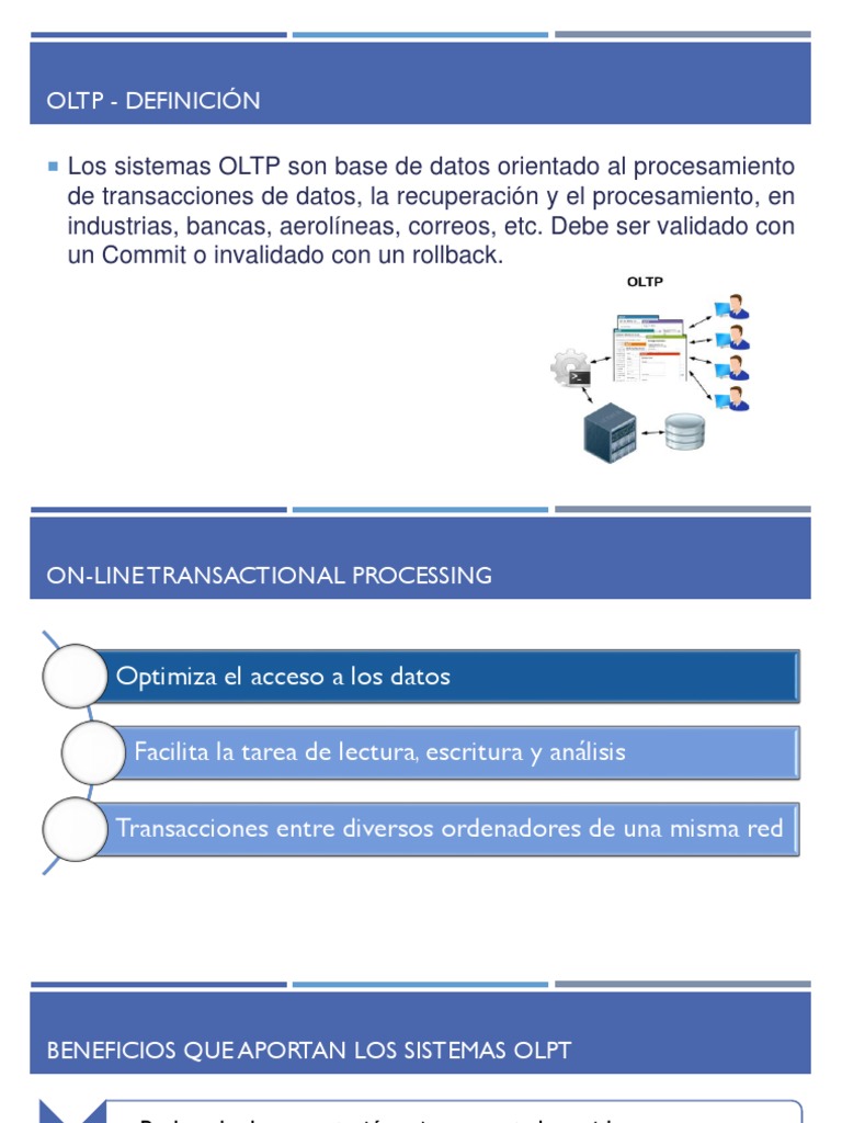 Definición y Beneficios de OLTP | PDF | Almacén de datos | Sistema de ...