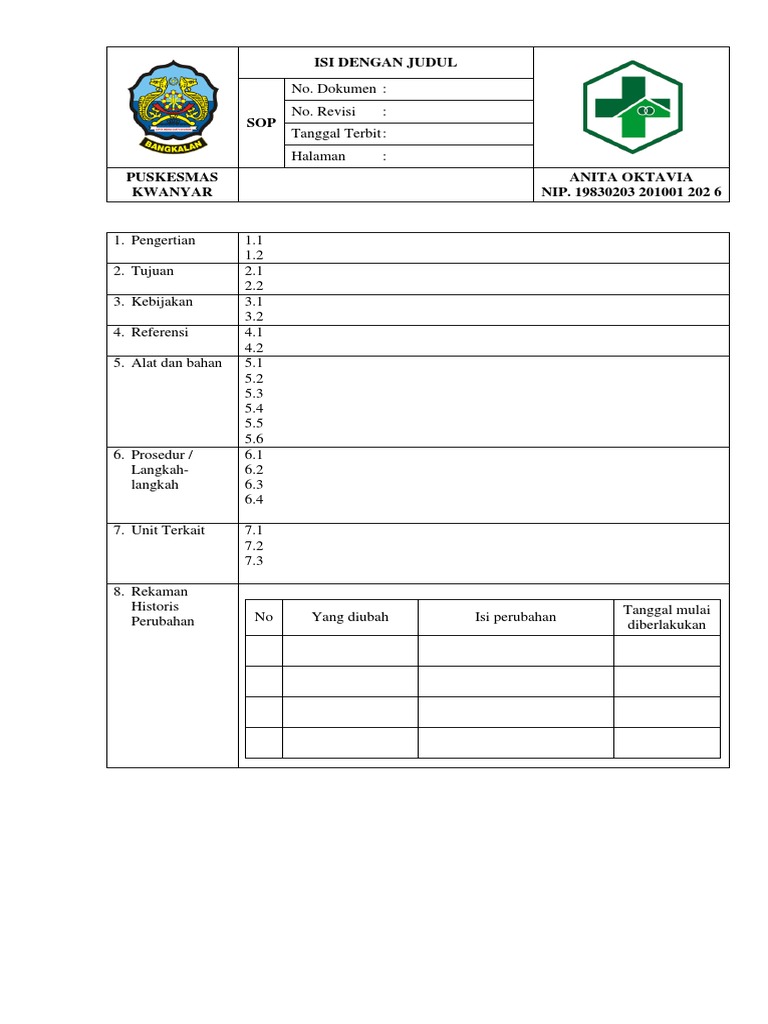 Format Sop 1 Lembar | PDF | Sains & Matematika
