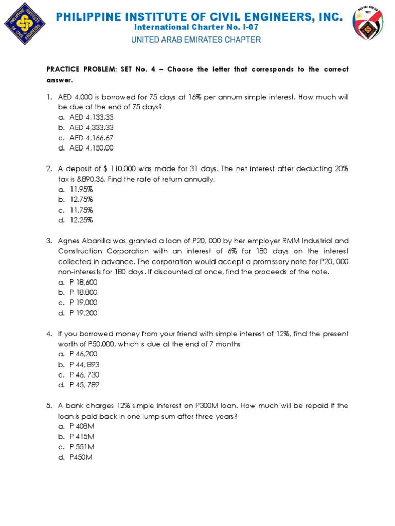 PRACTICE PROBLEM No. 4 (Engineering Economy) | PDF | Depreciation | Present Value