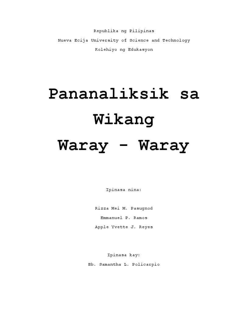 Waray | PDF
