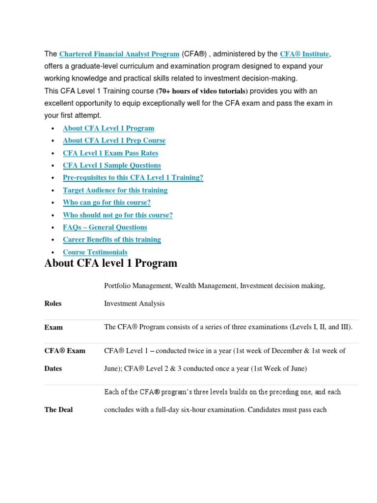 CFA Level 1 Courses | PDF | Investment Management | Fixed Income