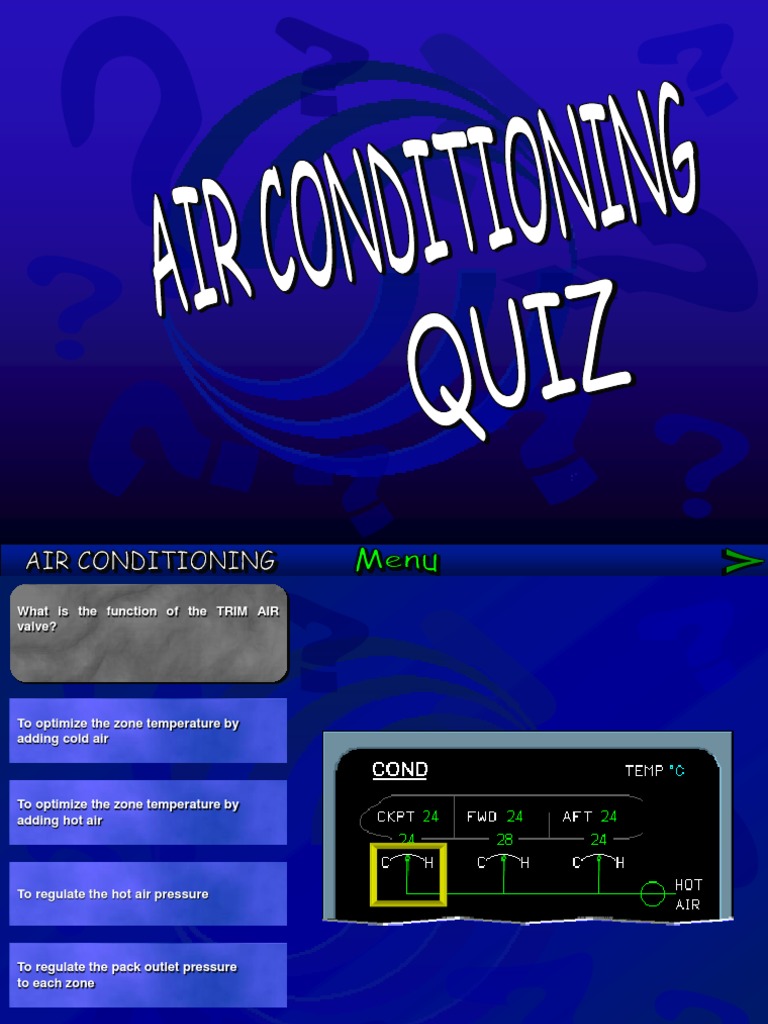 Air Conditioning Quiz for Pilots | PDF | Valve | Chemical Engineering