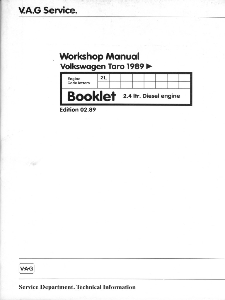 Taro 2l Engine Manual | PDF | Piston | Cylinder (Engine)