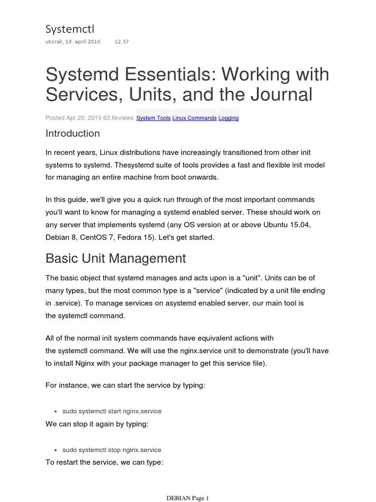 Journalctl - Basics | PDF | Operating System Technology | System Software