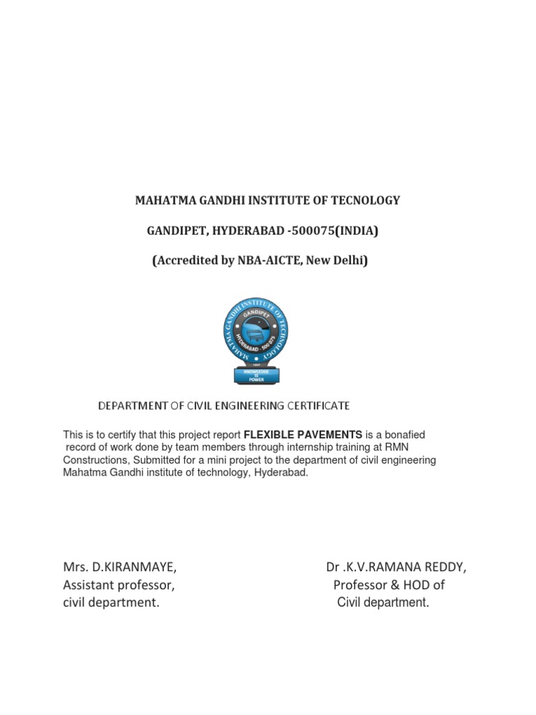 Civil Engineering Mini Project-Flexible Pavemet | PDF | Road Surface | Road