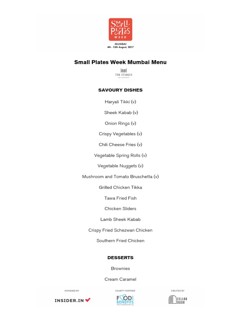 Small Plates Menu at The Clearing House | PDF
