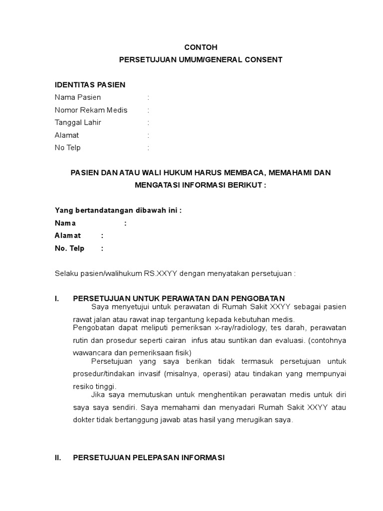 Contoh General Consent | PDF | Hukum