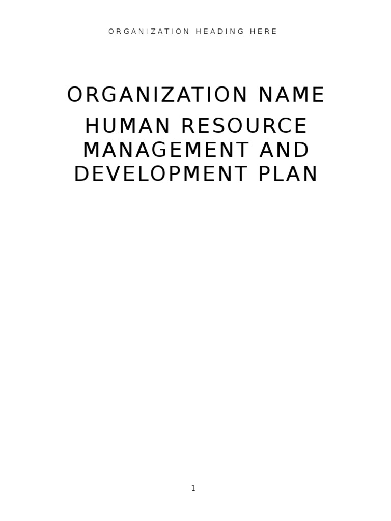HRMD Plan Template | PDF | Competence (Human Resources) | Human ...