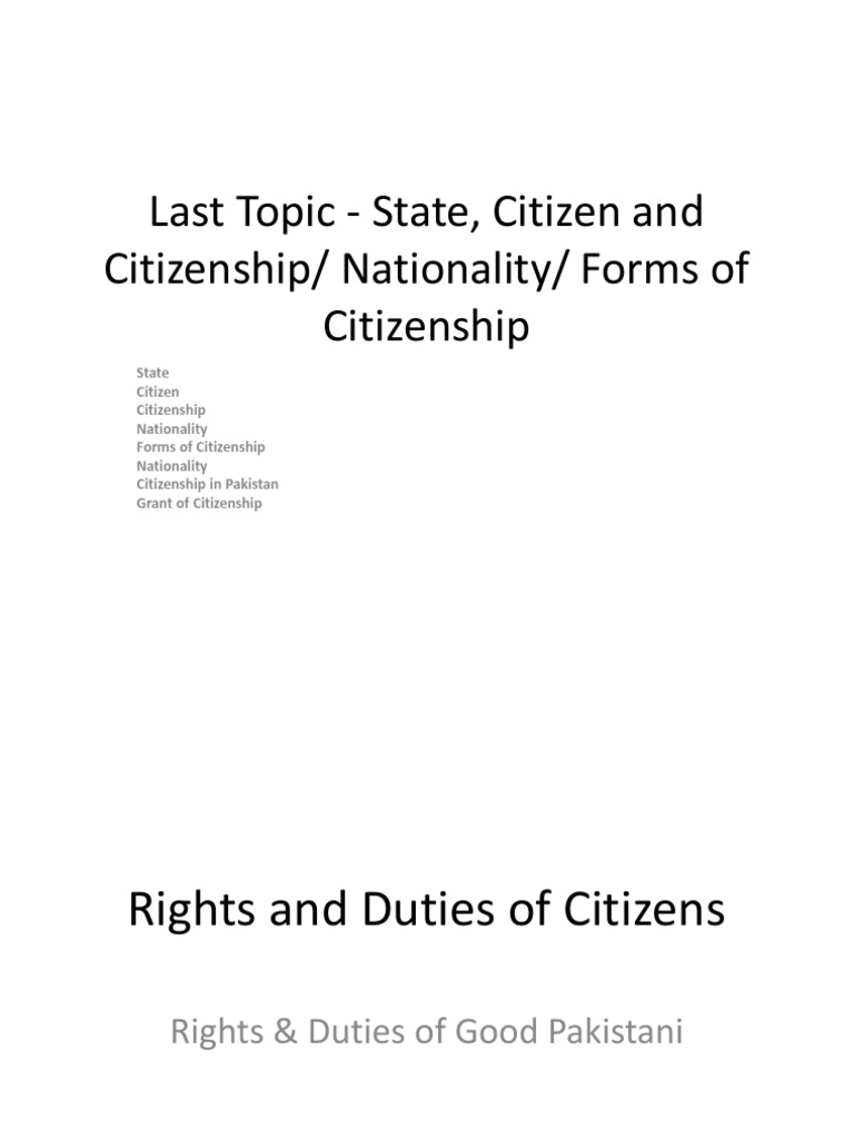 24 Rights and Duties of Citizens.pptx | Citizenship | Pakistan