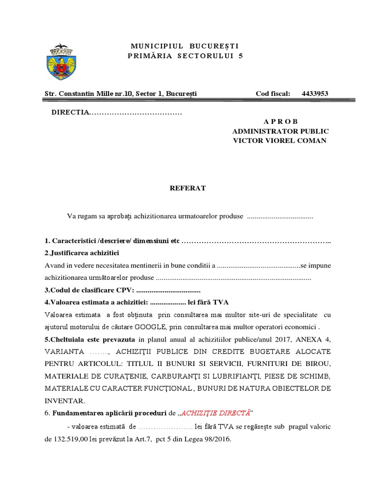 Model Referat Produse | PDF