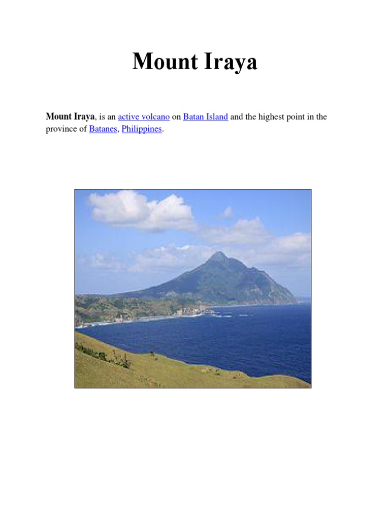 Mount Iraya: Active Volcano Batan Island Batanes Philippines | PDF