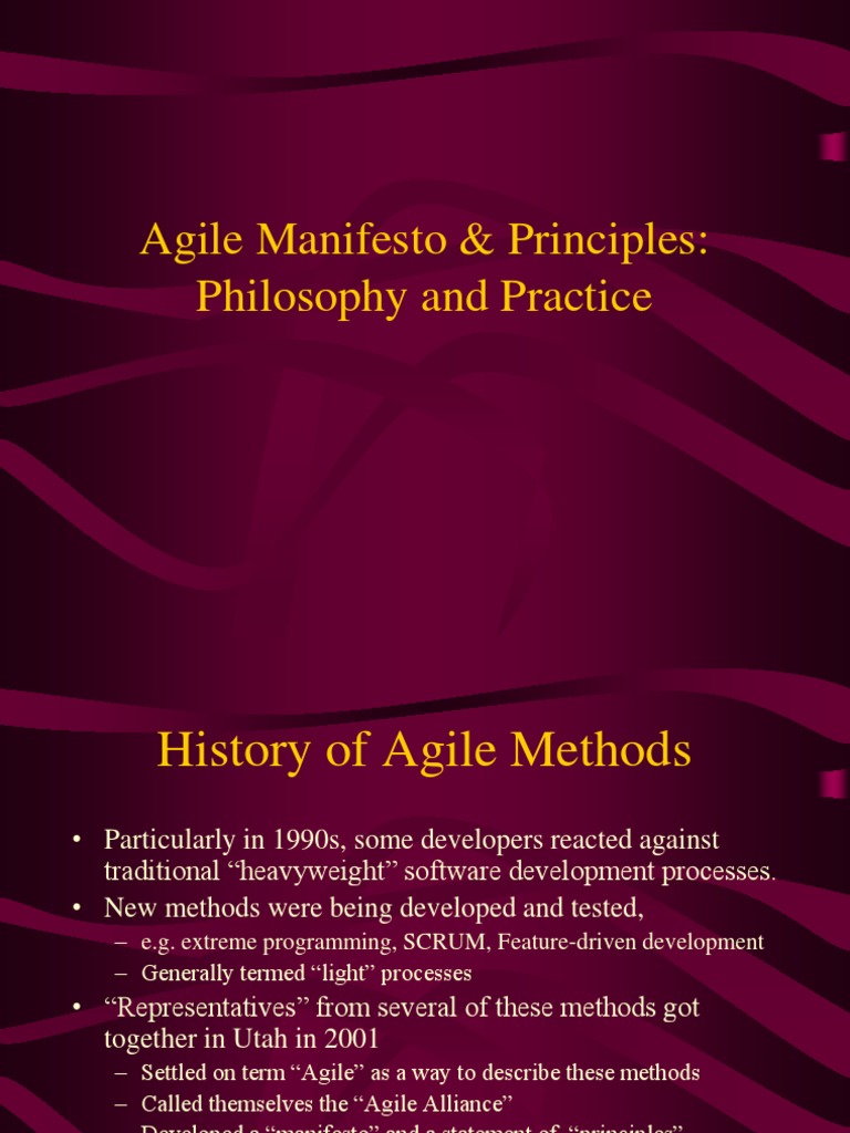 Agile Manifesto and Principles | PDF | Agile Software Development ...