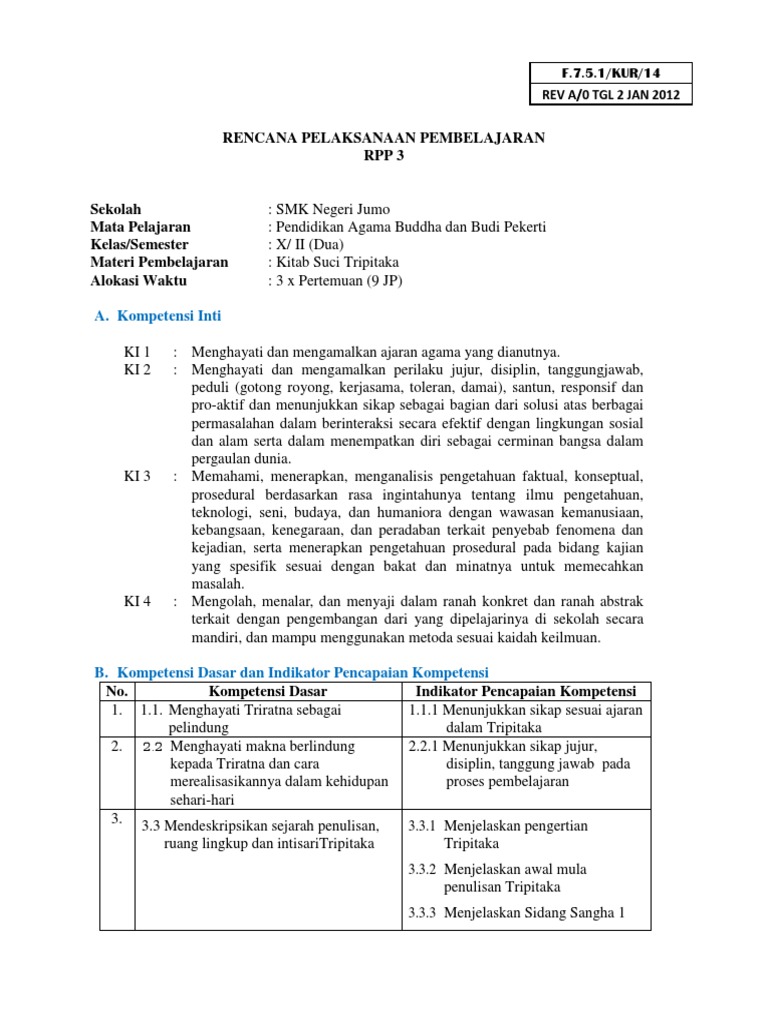 Rpp Tripitaka Smk Jumo Pdf Agama Spiritualitas