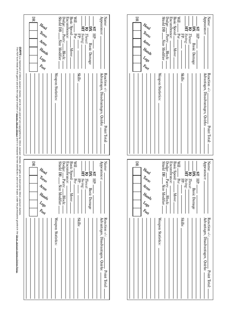 GURPS NPC Fill Able | PDF | Leisure Activities | Gaming