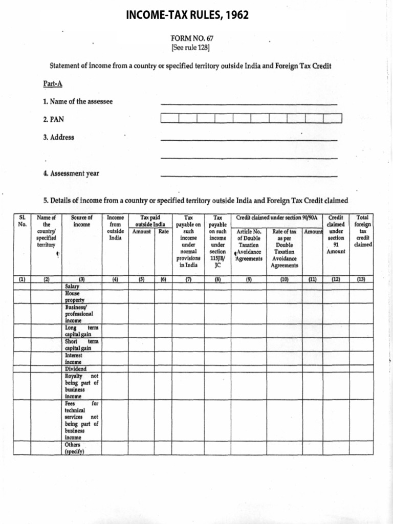 Itr 62 Form 67 | PDF
