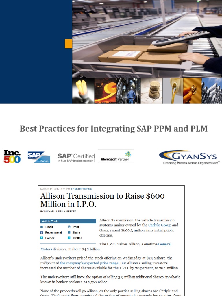 GyanSys Presentation Best Practices For Integrating SAP PLM and PPM ...