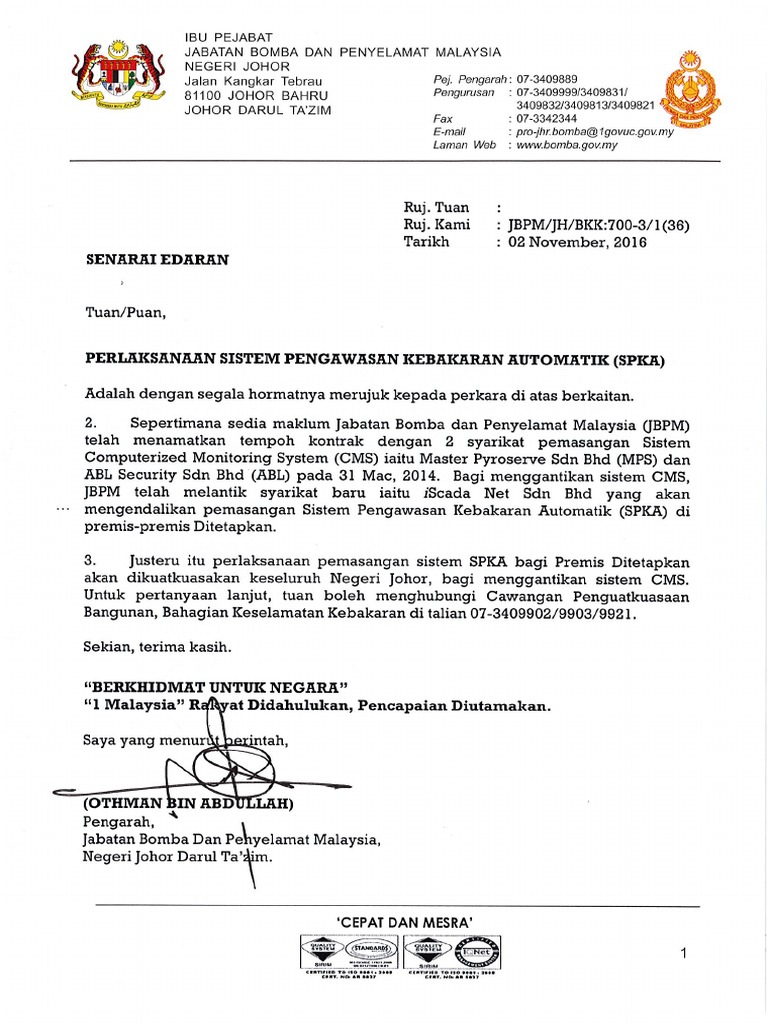 Spka JBPM Johor | PDF