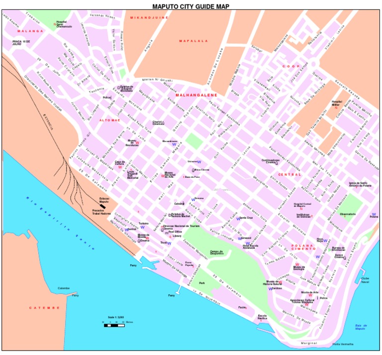 Mapa da Cidade de Maputo com Principais Pontos de Interesse | PDF