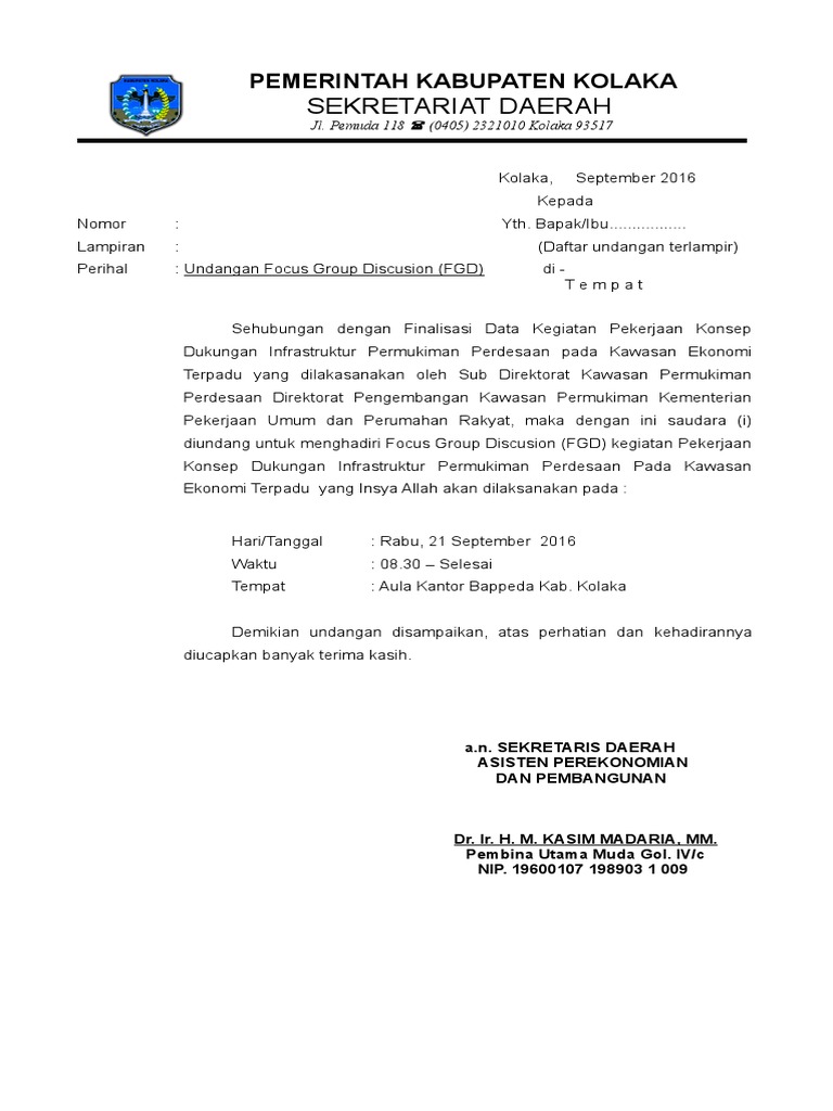Undangan FGD dan Ekspose Kolaka | PDF | Sains & Matematika