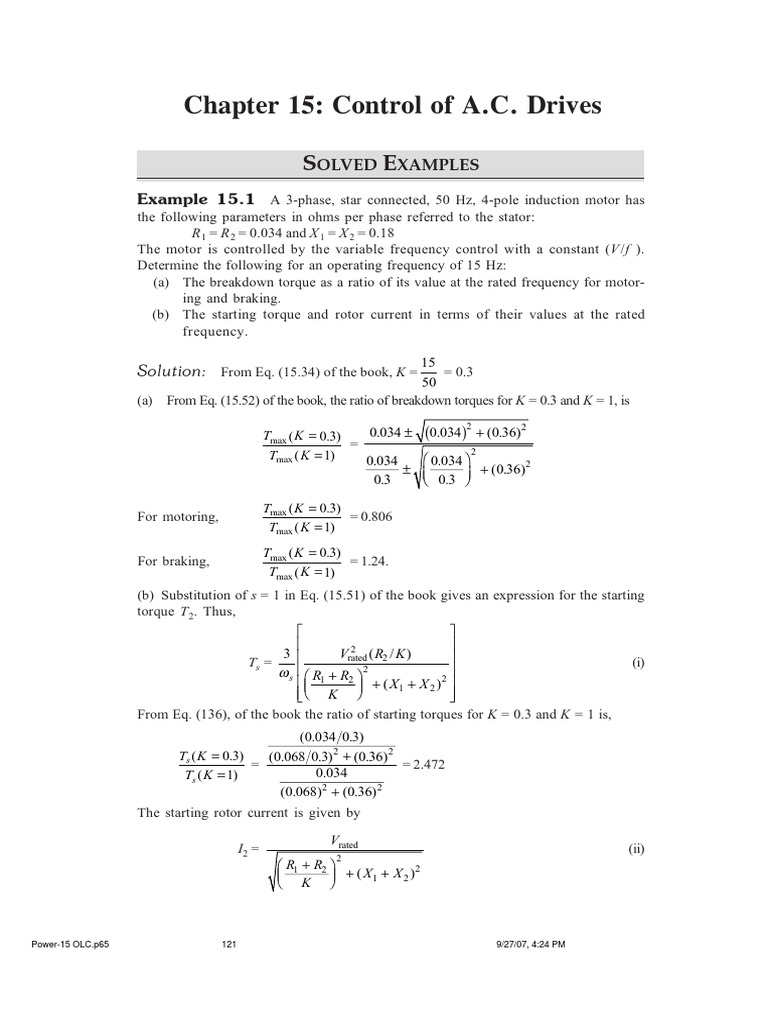 Chapter 15 Control of A C Drives | PDF | Electric Motor | Power Inverter