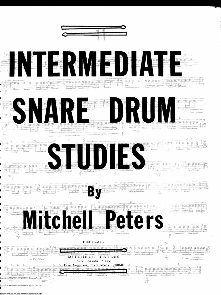 Mitchell Peters - Intermediate Snare Drum Studies (Editado) | PDF