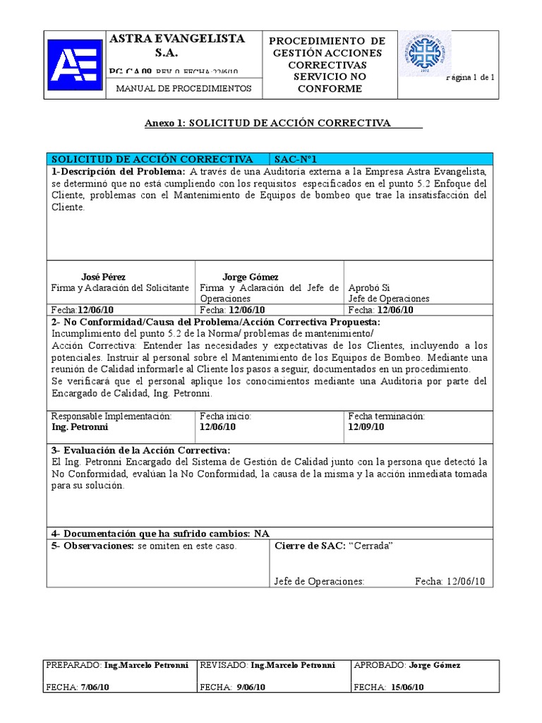 Planilla Llena de SAC v2.0 | Calidad (comercial) | Business | Prueba ...