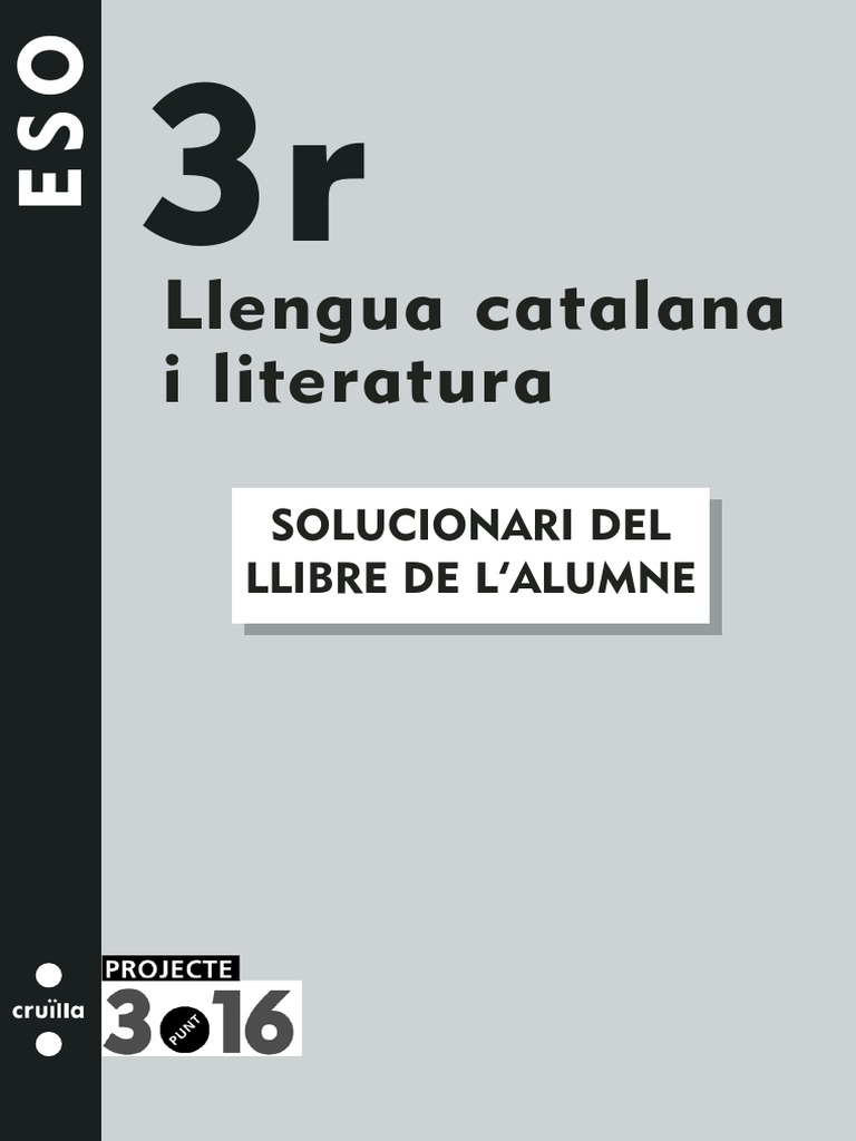 Llengua Catalana I Literatura 3r ESO Solucionari Llibre Alumne PDF | PDF