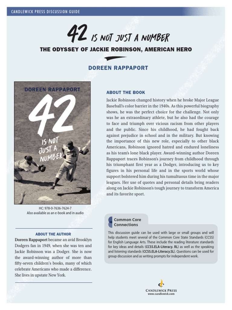 42 Is Not Just A Number by Doreen Rappaport Discussion Guide | PDF ...