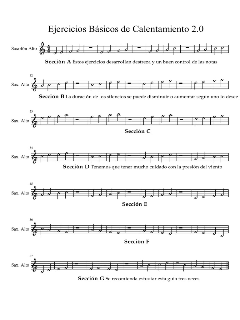 Ejercicios Basicos de Calentamiento 2.0 | PDF