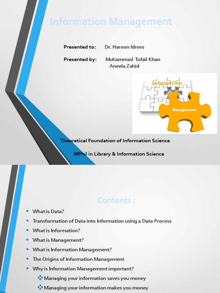 Information Management Powerpoint | PDF | Audit | Information Management