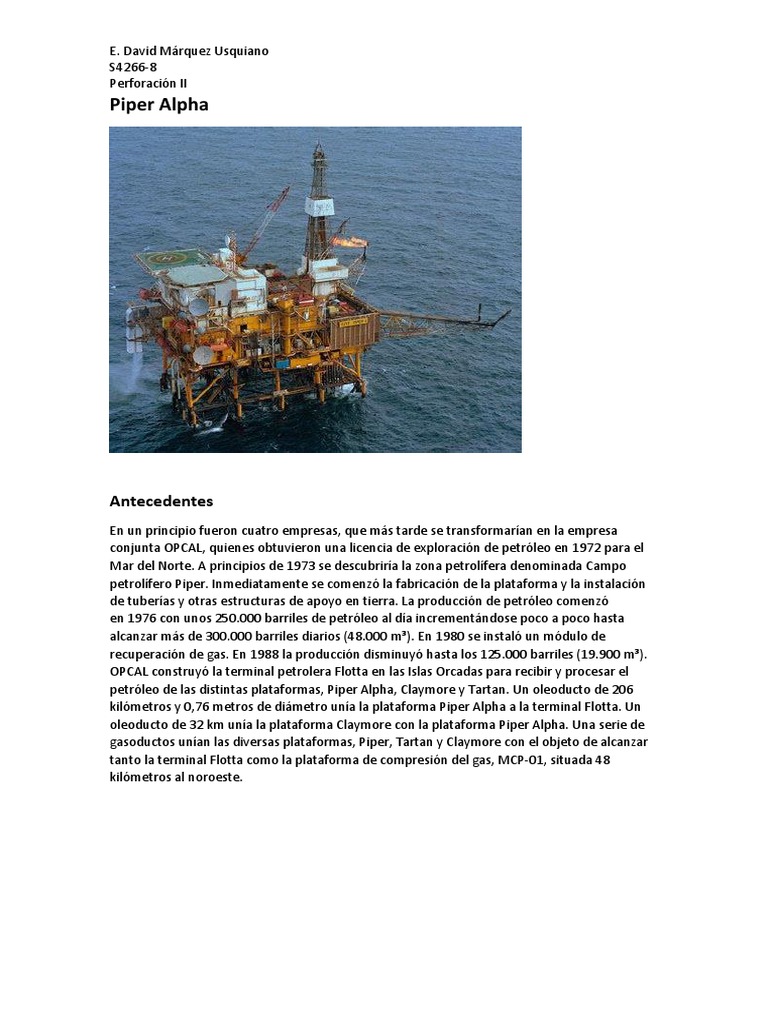Piper Alpha | PDF | Gas natural | Energía y recursos